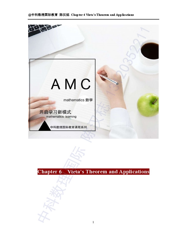 Chapter 6 Vieta's Theorem and Applications: 6 Viet | PDF | Quadratic ...