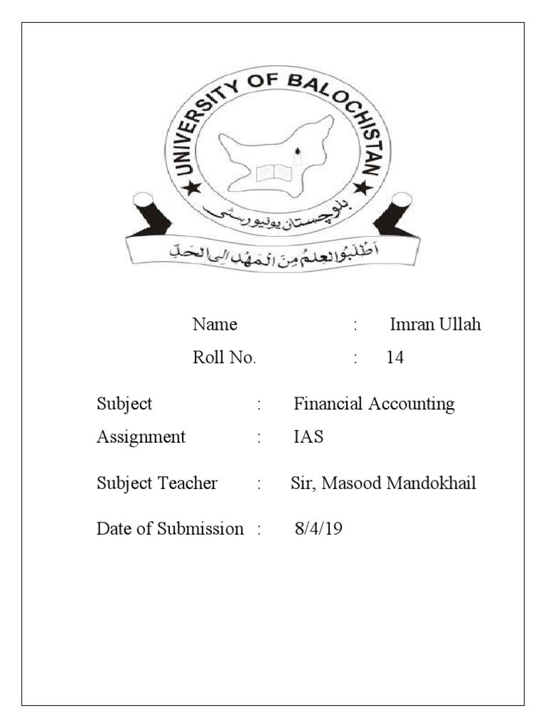 IAS Assignment | PDF | International Financial Reporting Standards ...