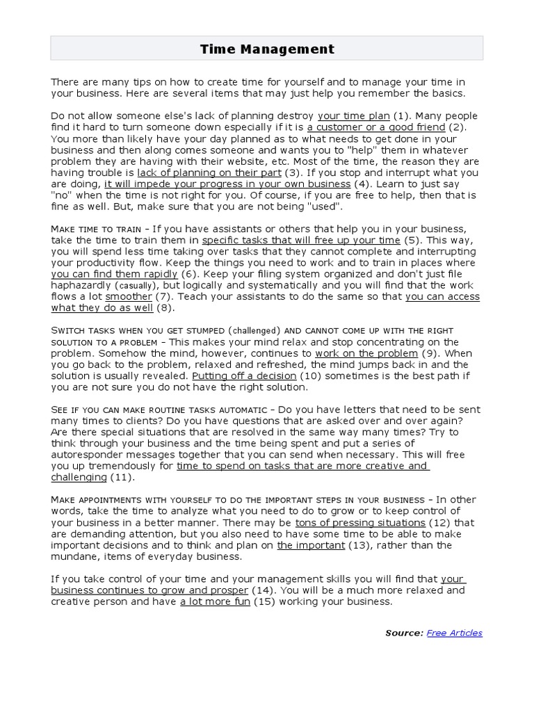 Time Management | PDF | Mind | Cognition