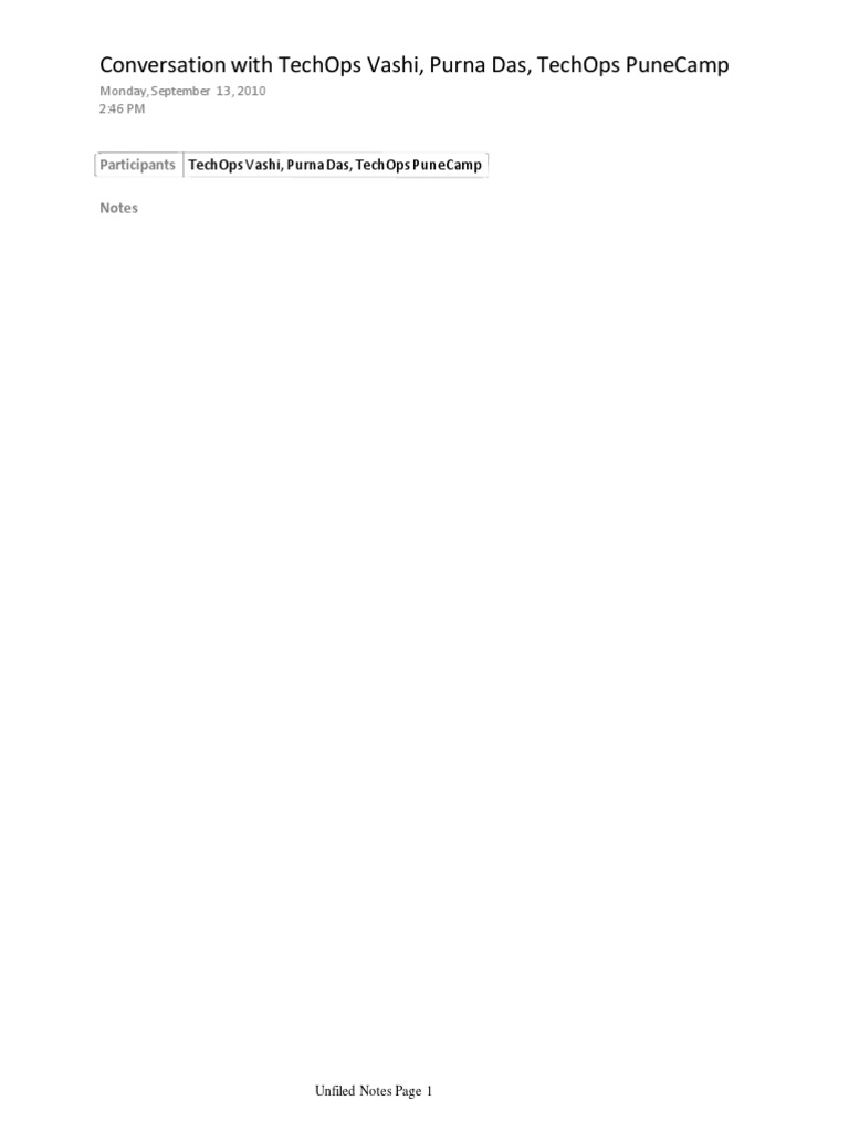 Conversation With Techops Vashi, Purna Das, Techops Punecamp | PDF | Computer Engineering ...