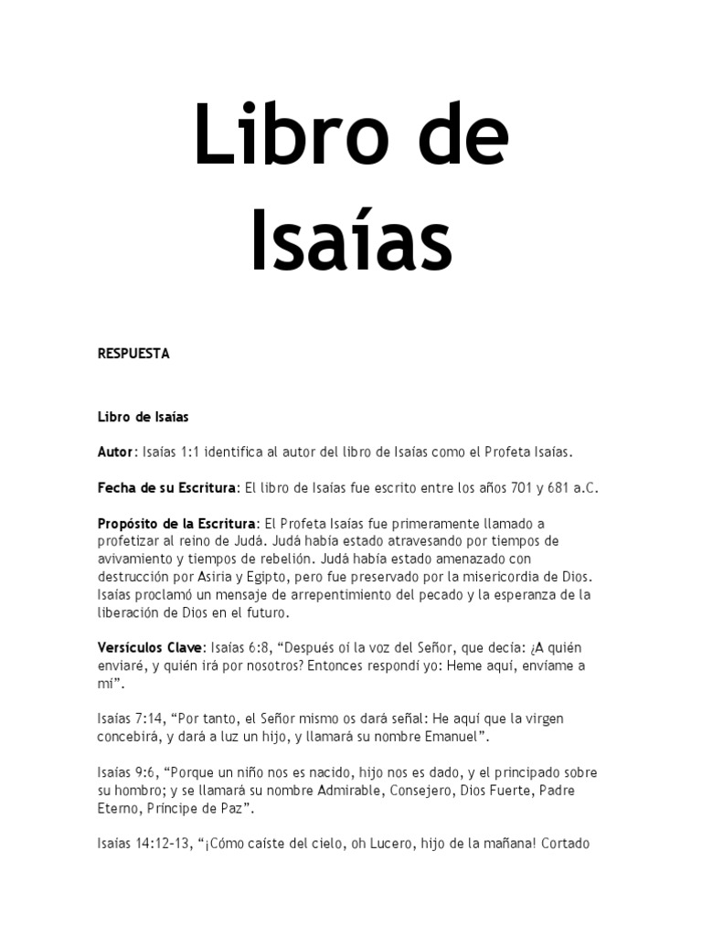 Libro de Isaías | Descargar gratis PDF | Mesías | Cristo (título)