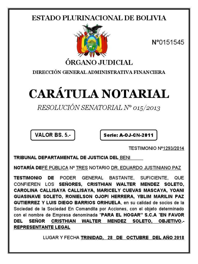 Acta de Poder de Representante Legal | PDF | Cheque