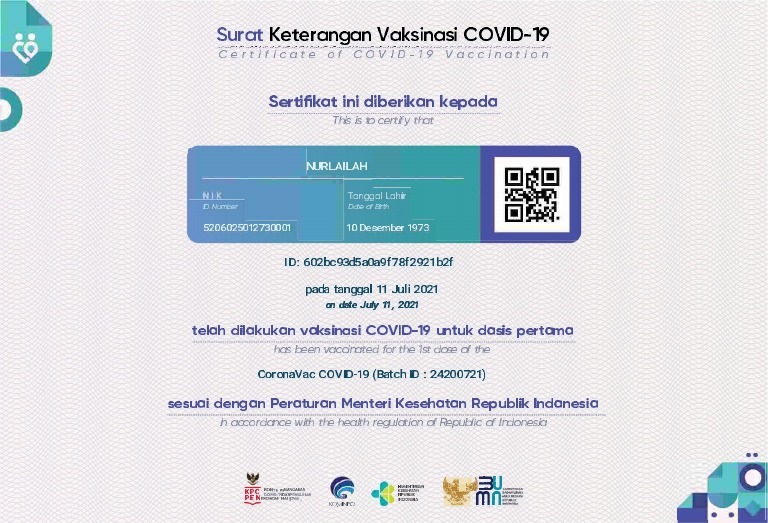 Contoh Sertifikat Vaksin | PDF | World Health Organization | Drugs
