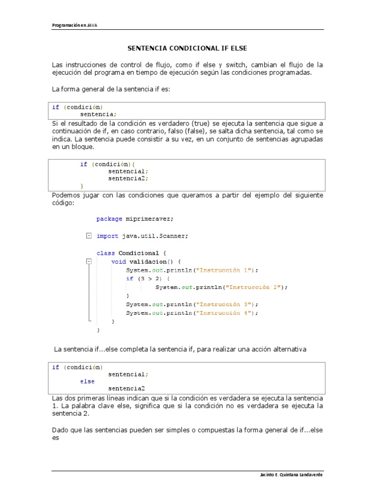 Lectura 4 Sentencia Condicional If Else | PDF