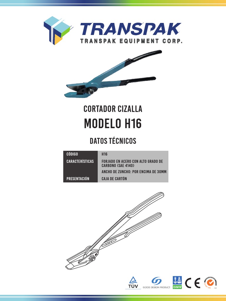Cortador Cizalla H16 de Transpak | PDF