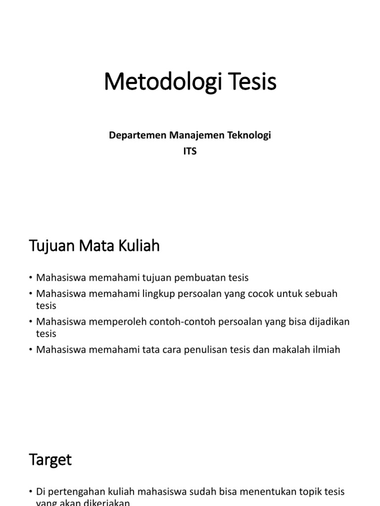 Thesis (Methodology) | PDF | Seni