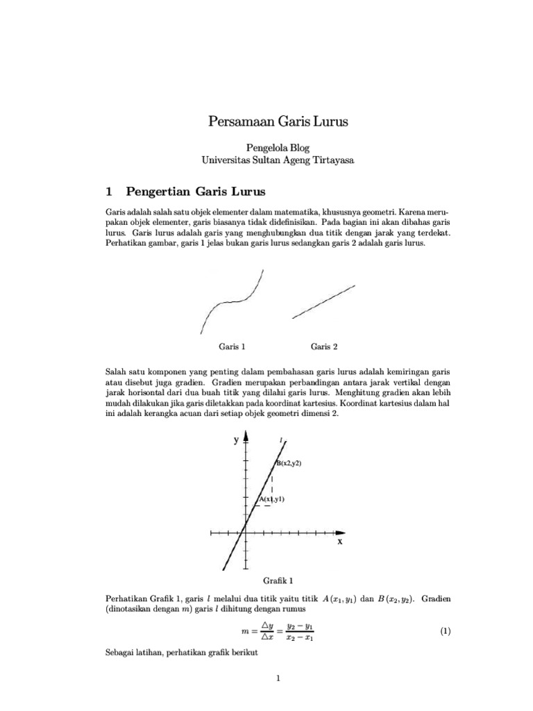 Persamaan Garis Lurus | PDF