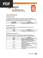 Lista Completa de Tags HTML com Exemplos | PDF | Html | Html5