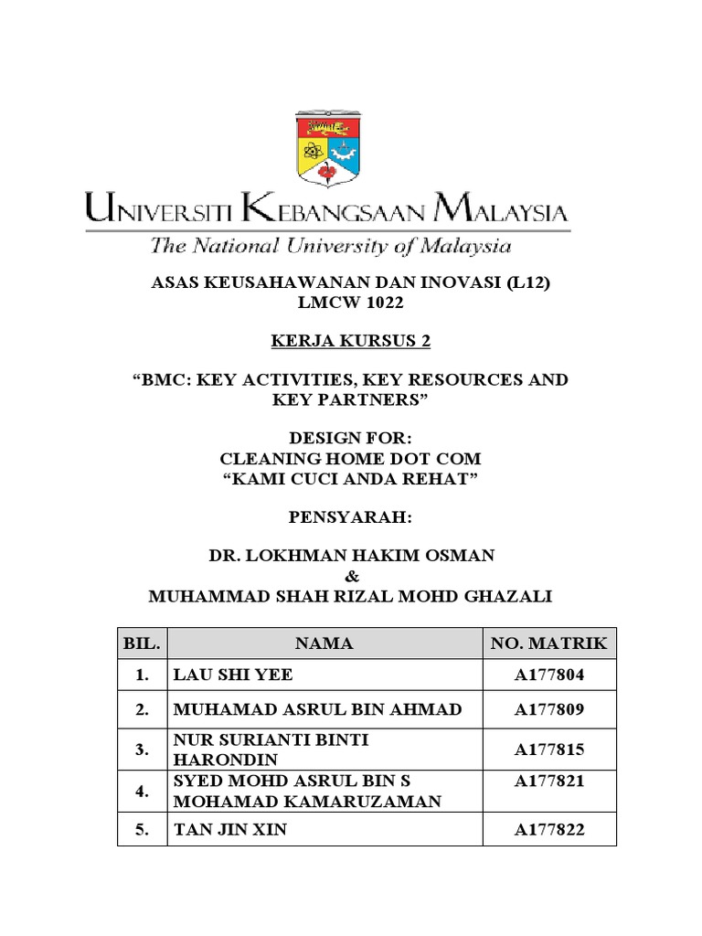 3.2 ASSIGNMENT 2 BMC Key Activities, Key Resources and Key Partners - Final 01062020 | PDF