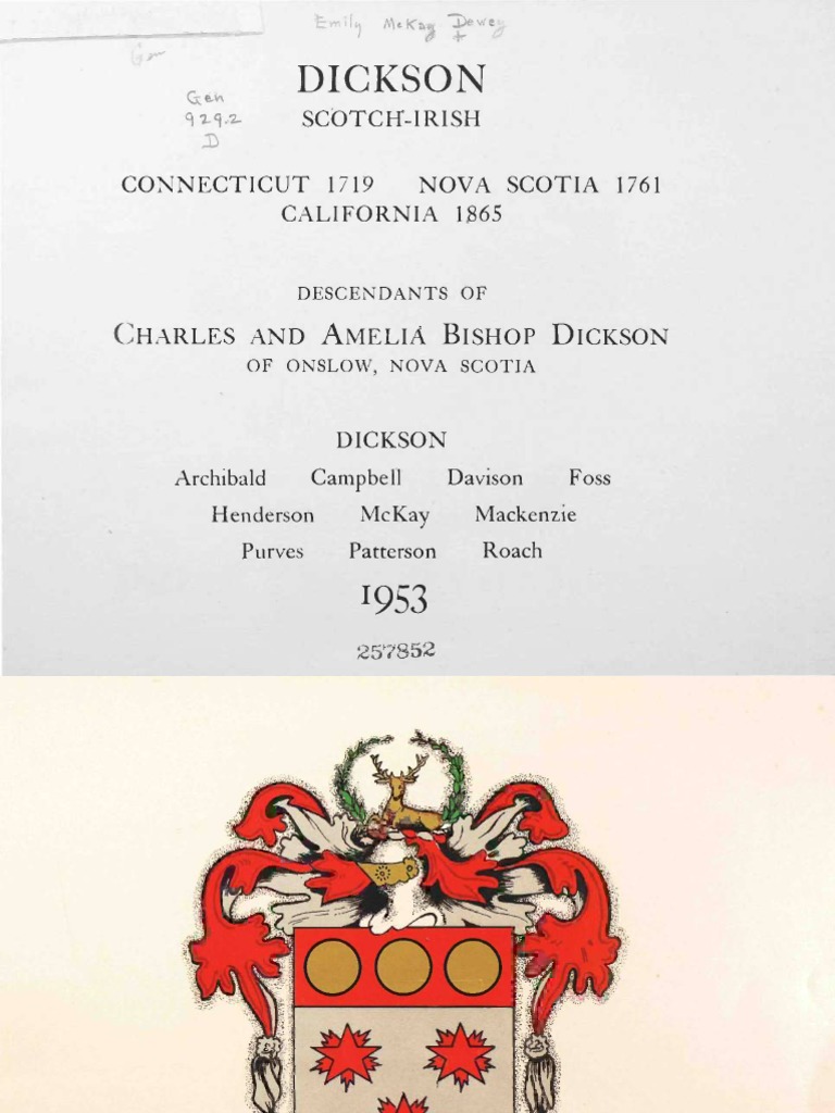 Dickson - Decendants of Charles and Amelia Bishop Dickson of Onslow ...