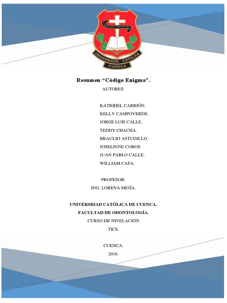Resumen Pelicula Codigo Enigma | PDF | Alan Turing