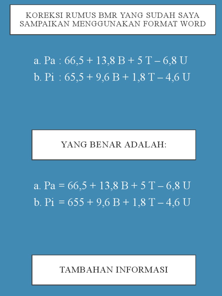 9 & 10. Rumus BMR | PDF