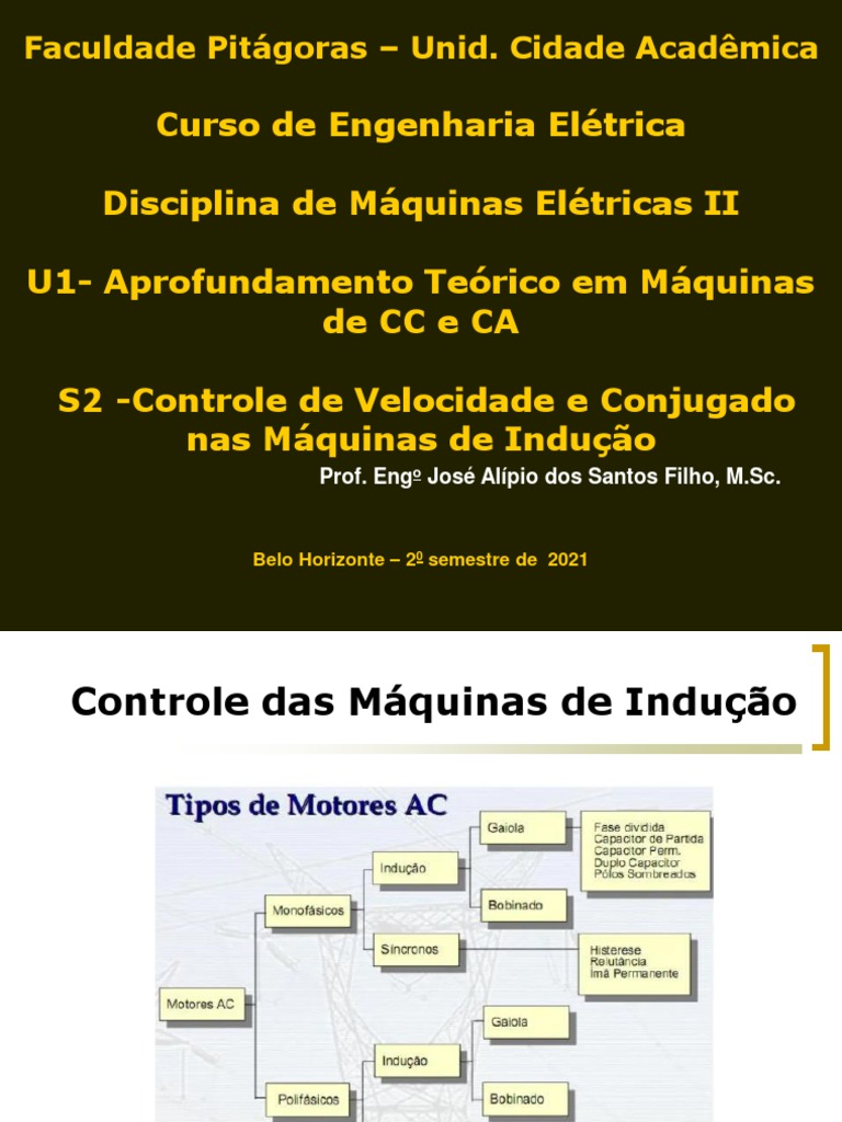 Maquinas Eletricas II U1S2 Controle de Velocidade e Conjugado 2021-2 | PDF | Motor elétrico ...