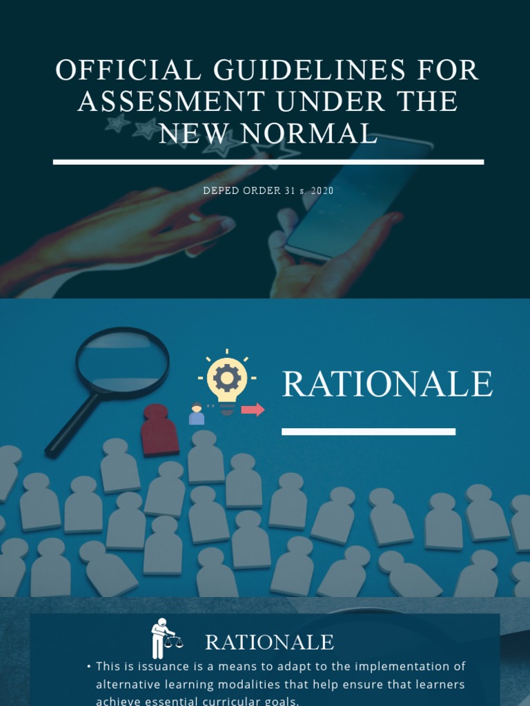Official Guidelines For Assesment Under The New Normal: DEPED ORDER 31 ...