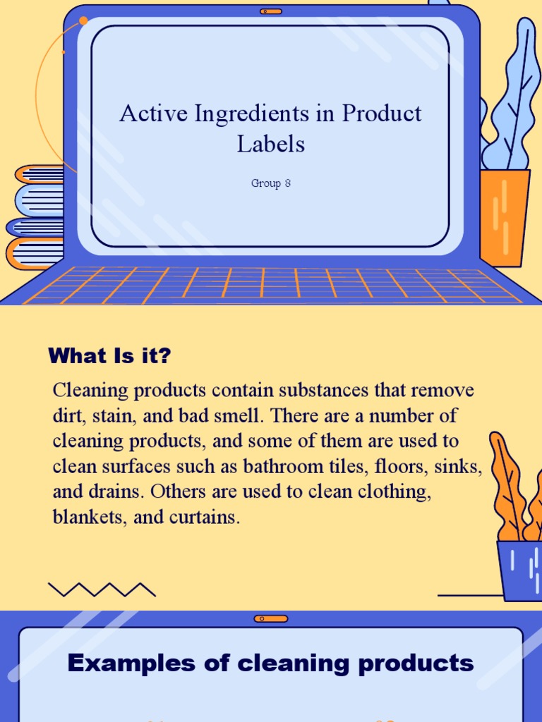 Active Ingredients in Product Labels: Group 8 | PDF | Bleach | Disinfectant