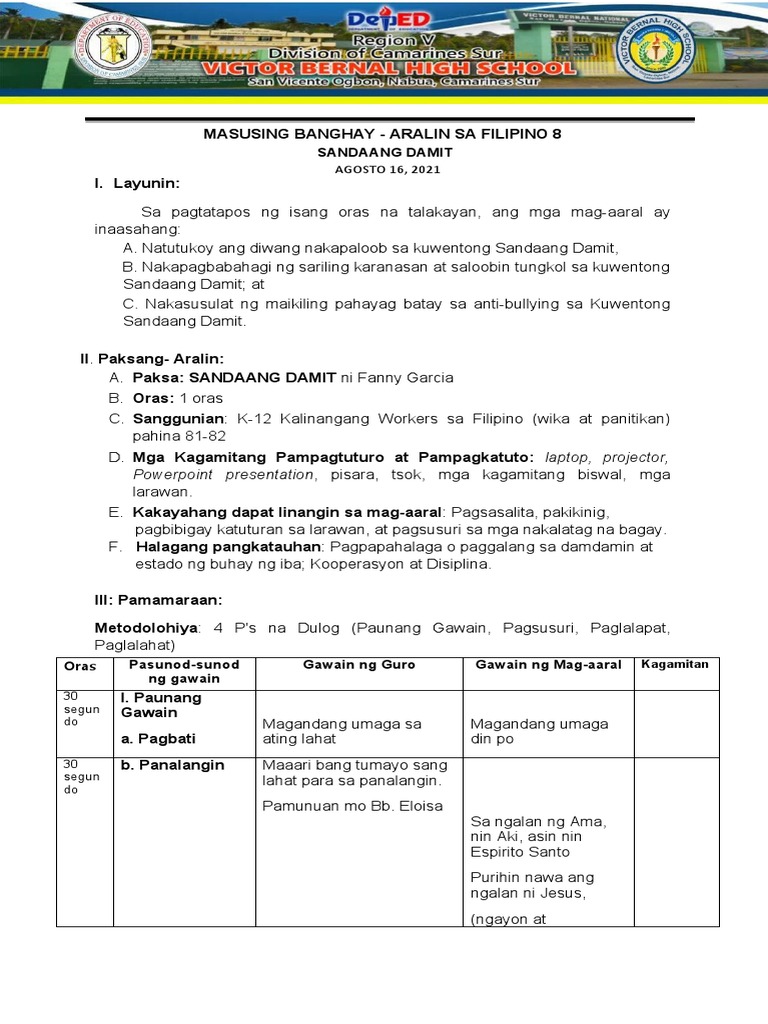 Sandaang Damit - Final Lesson Plan | PDF