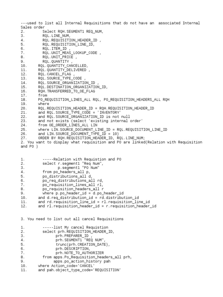 PO Related SQL | PDF | Accounts Payable | Receipt