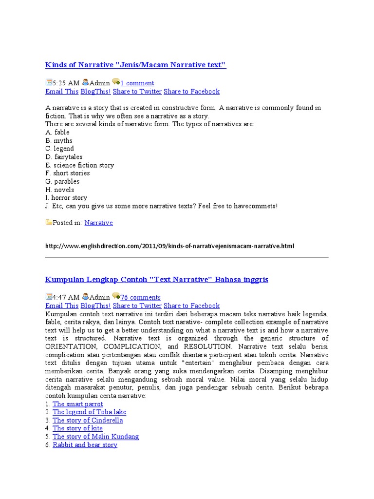 Kinds of Narrative | PDF | Narrative | English Language