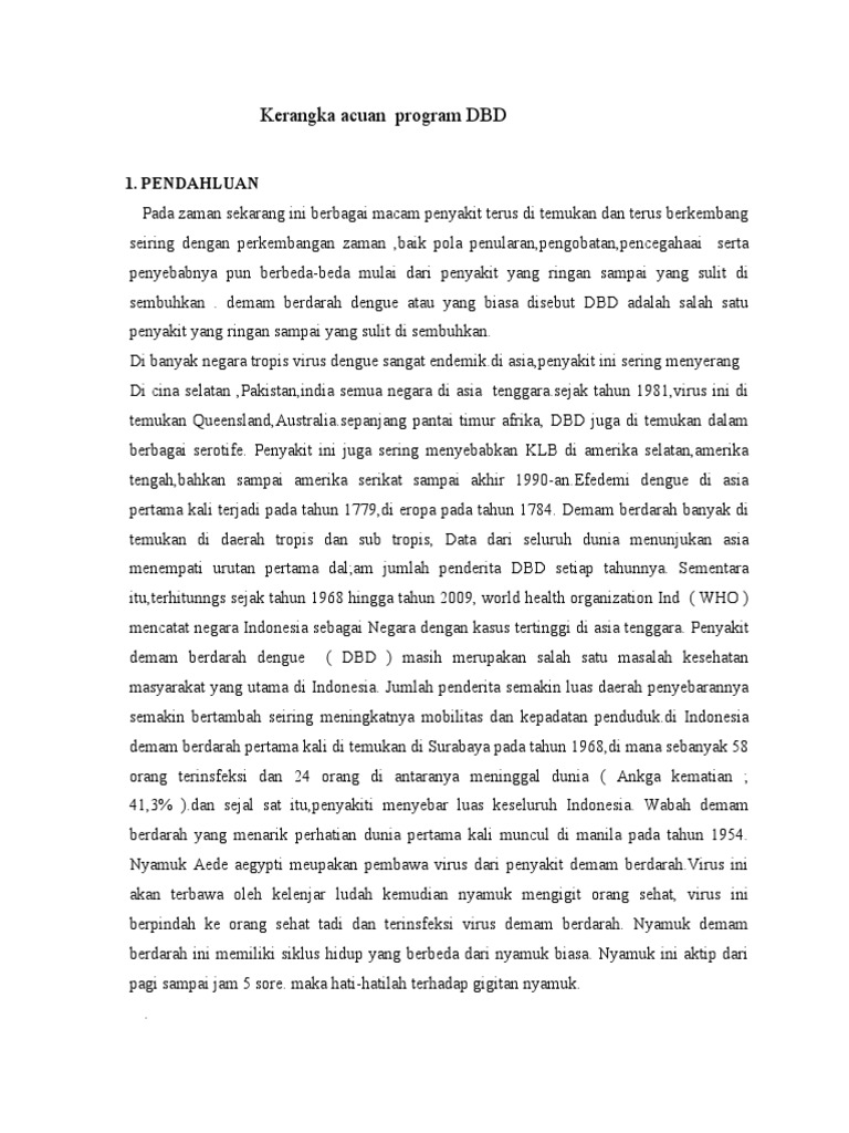 Kerangka Acuan Program DBD & SOP FIX | PDF