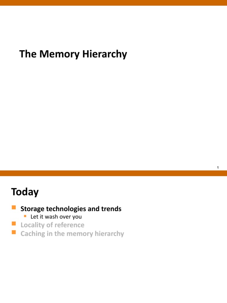 The Memory Hierarchy | PDF | Cpu Cache | Random Access Memory
