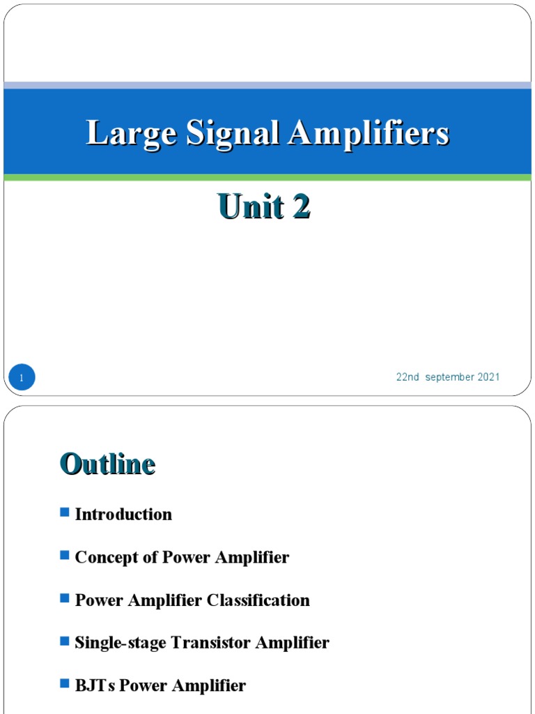 Unit 2 Large Signal Amplifiers | PDF | Amplifier | Bipolar Junction ...