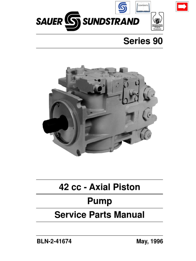 Sundstrand 90 Series 42cc Pump Service Parts Manual | PDF | Pump ...