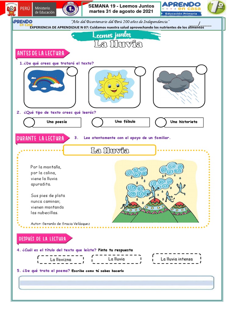 Relación entre lluvia y mar en poesía | PDF