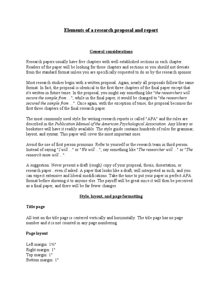 Elements of A Research Proposal and Report | PDF | Validity (Statistics ...