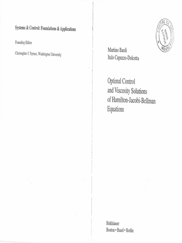 Martino Bardi, Italo Capuzzo-Dolcetta - Optimal Control and Viscosity ...