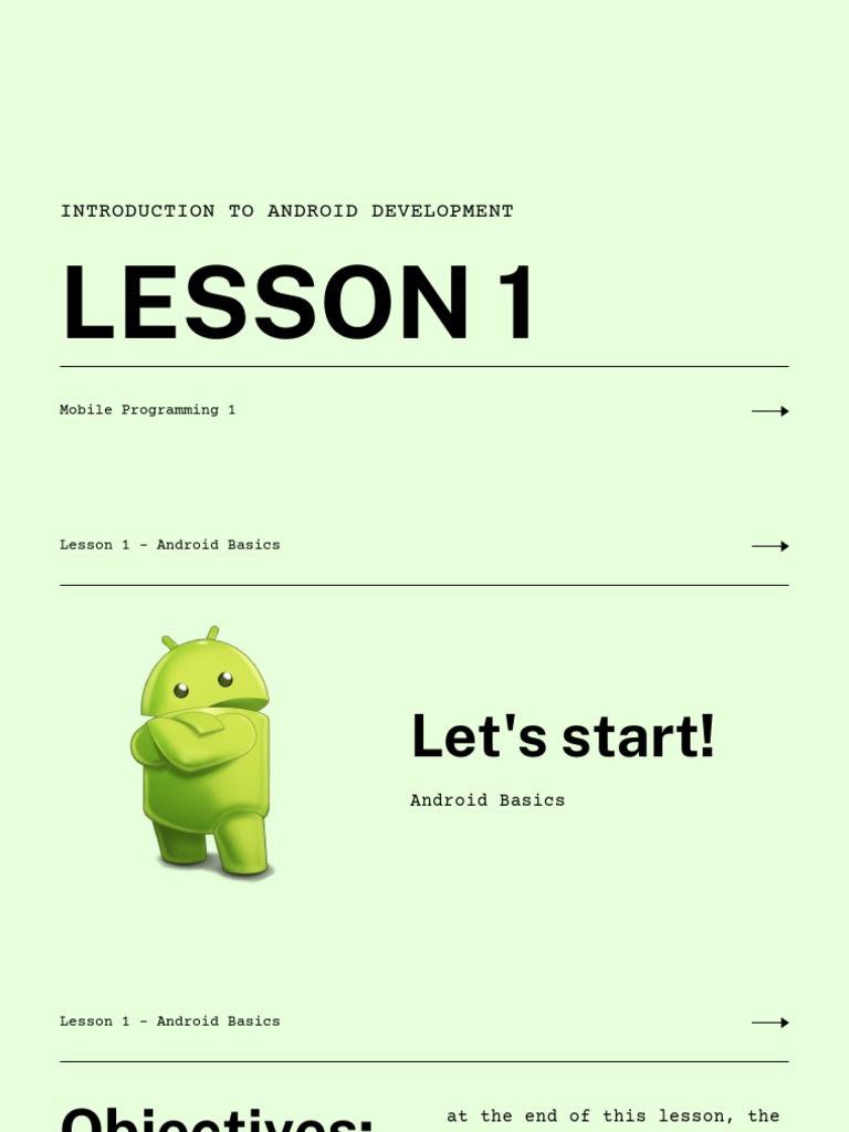 ADV101 - Lesson 1 | PDF | Android (Operating System) | Application Software