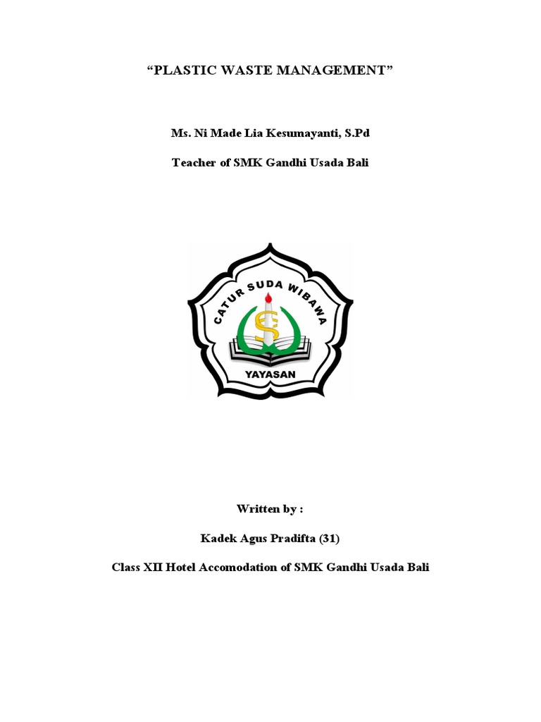 Plastic Waste Management | PDF | Waste | Recycling