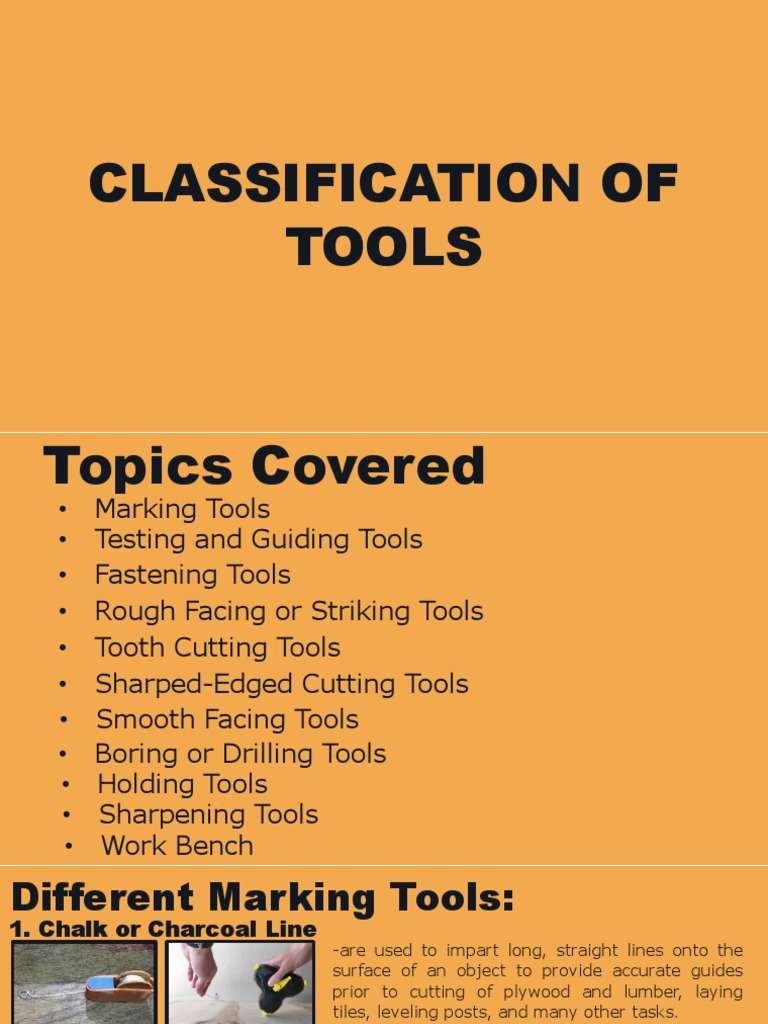 Classification of Tools | PDF | Blade | Wood