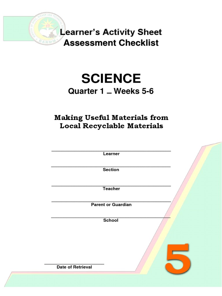Science: Learner's Activity Sheet Assessment Checklist | PDF ...