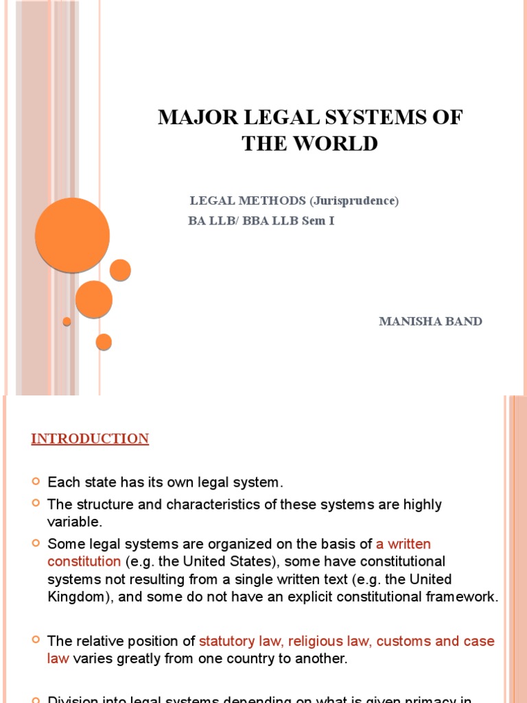 An Overview of Major Legal Systems of the World and Their ...