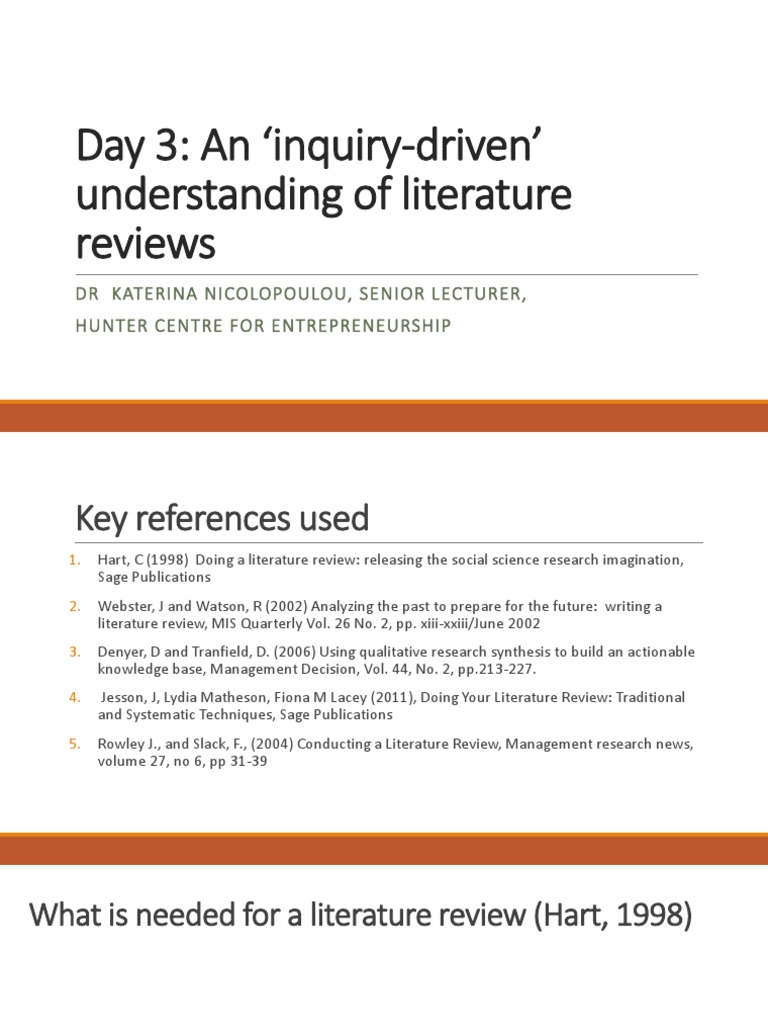 Presentation Day 3 - Dr. Katerina Nicolopoulou | PDF | Entrepreneurship | Systematic Review