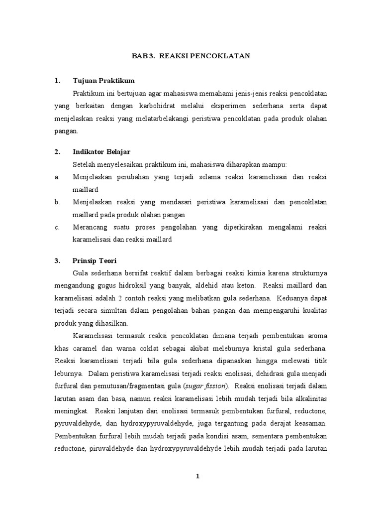 Reaksi Pencoklatan Pada Karbohidrat | PDF | Sains & Matematika