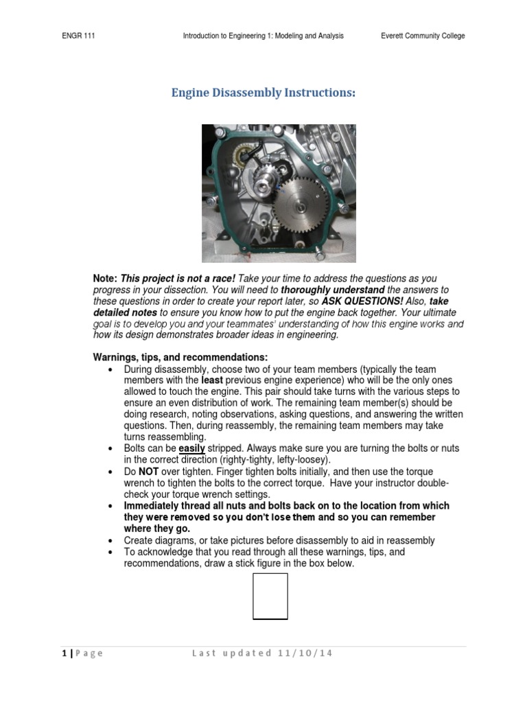 Engine Disassembly Instructions and Questions | PDF | Nut (Hardware ...