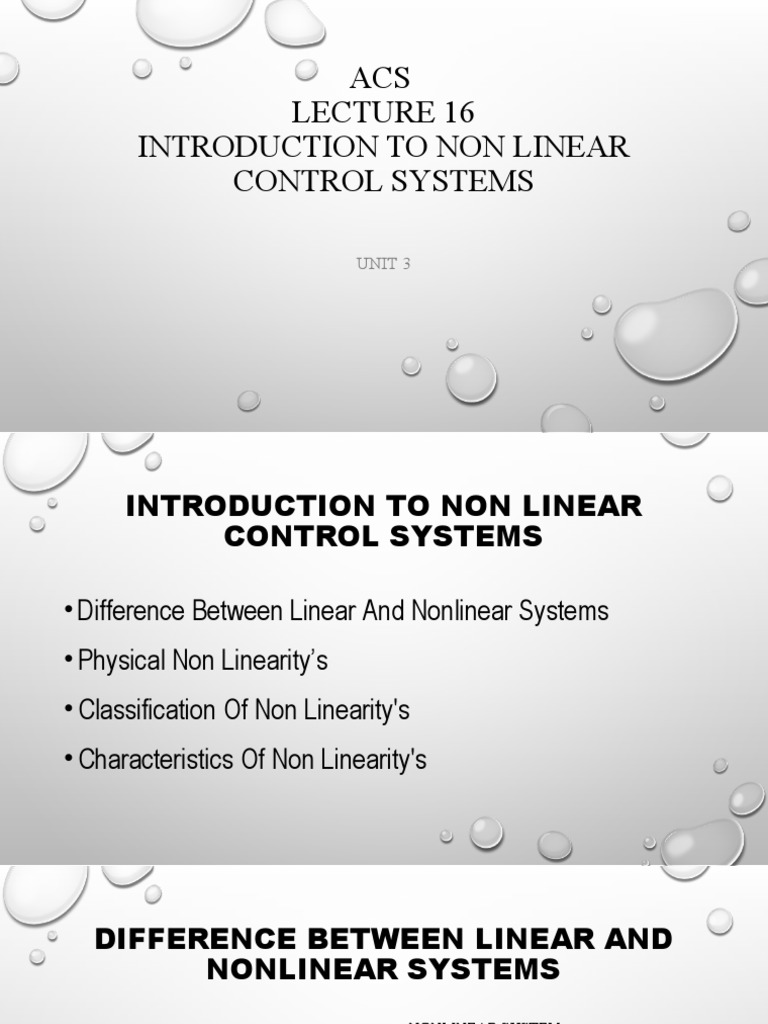 ACS Introduction To Non Linear Control Systems: Unit 3 | PDF ...