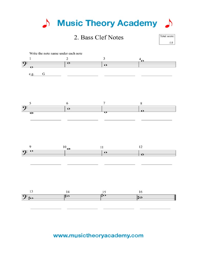 Bass Clef Worksheet | PDF