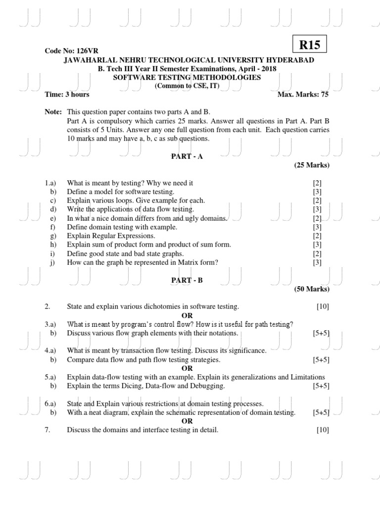 Software Testing Exam Paper 4 Pdf Software Testing Computing