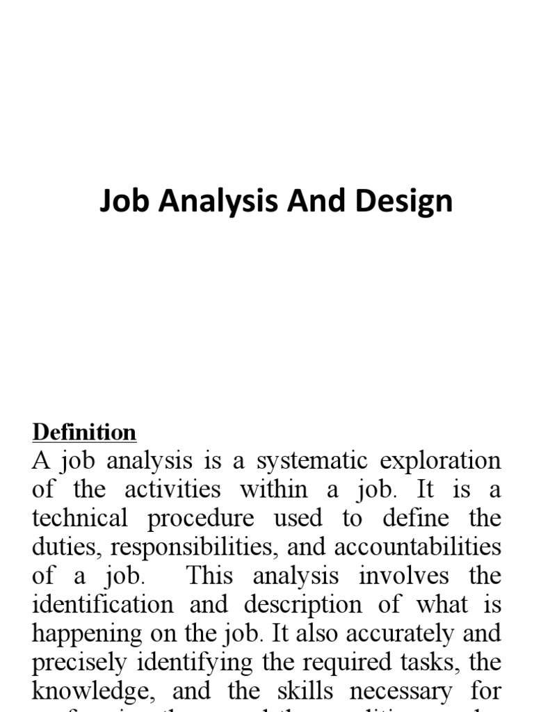 Job Analysis & Design | Download Free PDF | Organizational Behavior ...