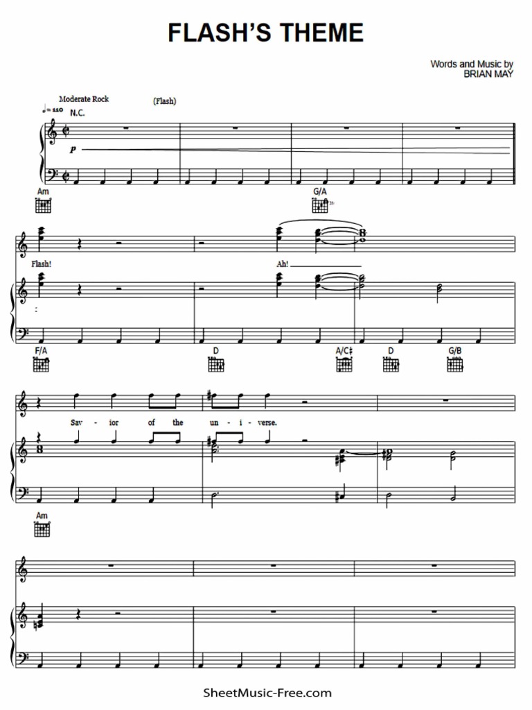 Flash - S Theme Sheet Music Queen | PDF