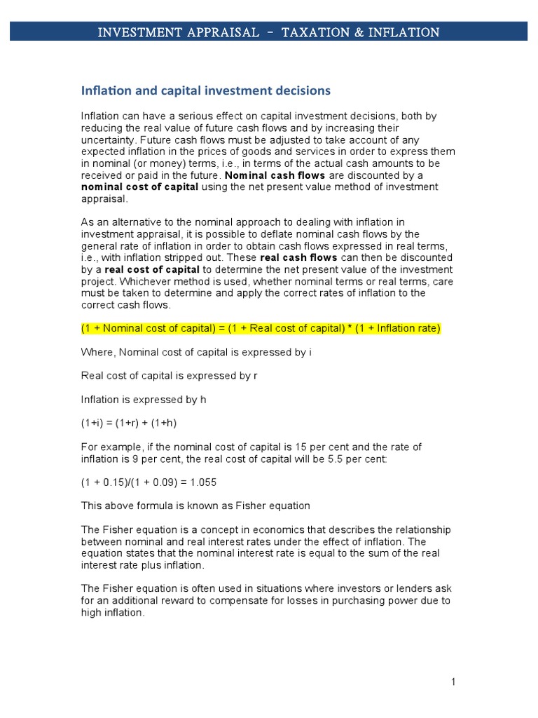 (Lecture 3) - Inflation and Capital Allowance | PDF | Depreciation | Taxes