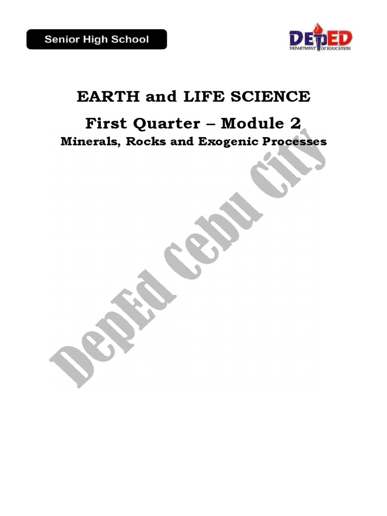 Earth and Life Science First Quarter - Module 2: Minerals, Rocks and ...