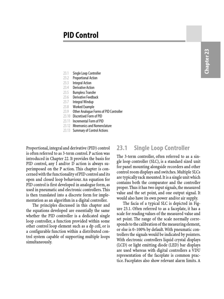 Pid Control 23 1 Single Loop Controller Pdf Control Theory