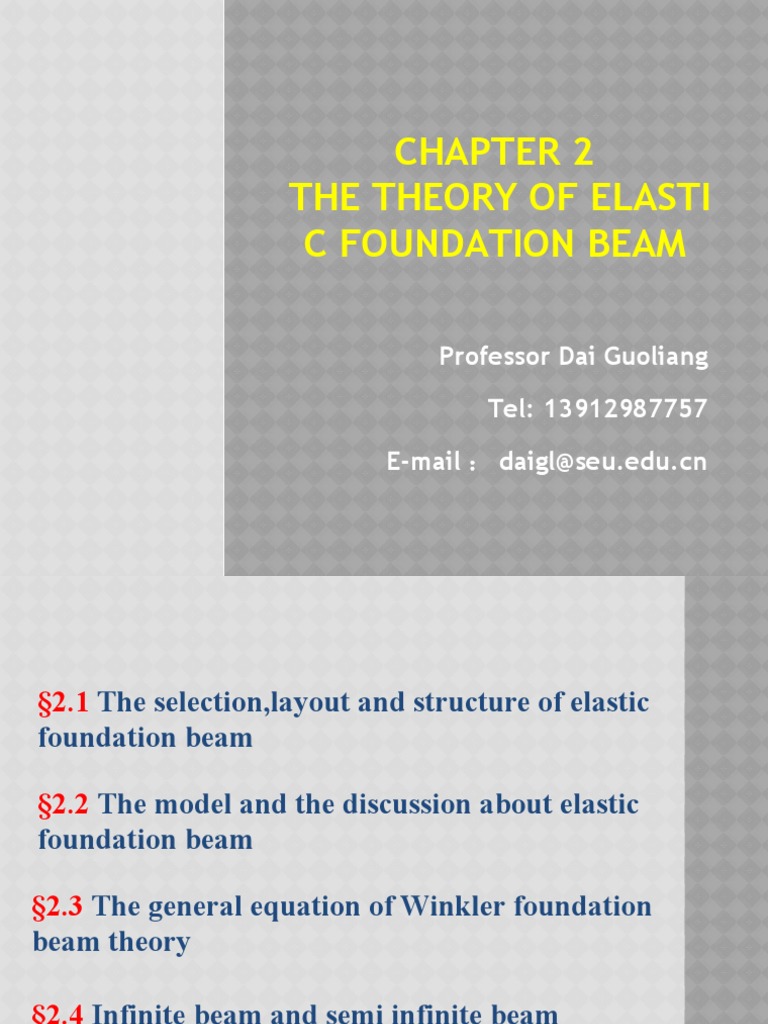 Chapter 2 Elastic Foundation Beam | PDF | Beam (Structure) | Elasticity ...