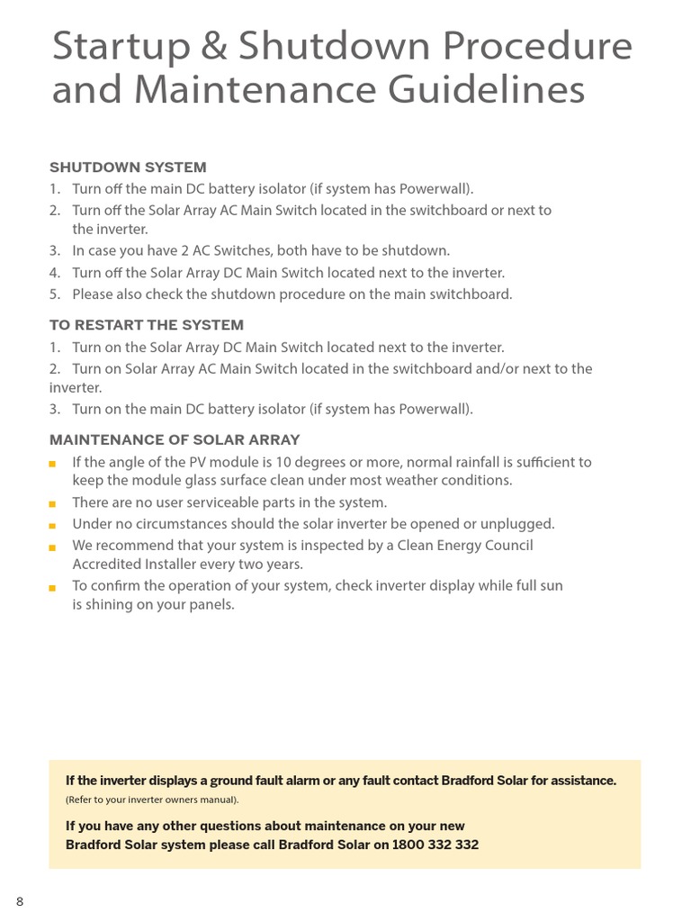 Startup & Shutdown Procedure and Maintenance Guidelines | PDF ...
