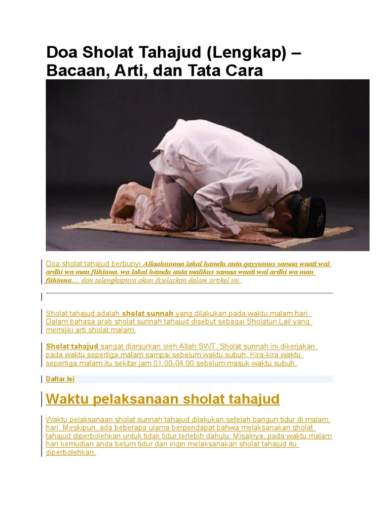 Panduan Lengkap Sholat Tahajud | PDF