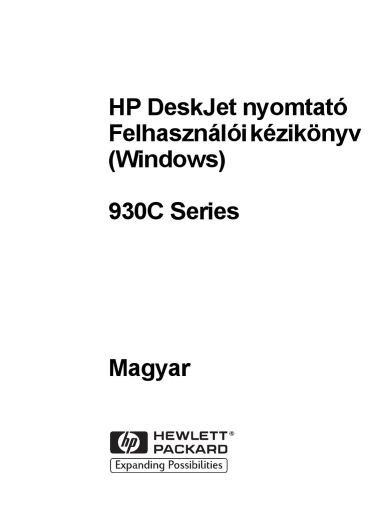 HP Deskjet Nyomtató Felhasználói Kézikönyv (Windows) 930C Series | PDF