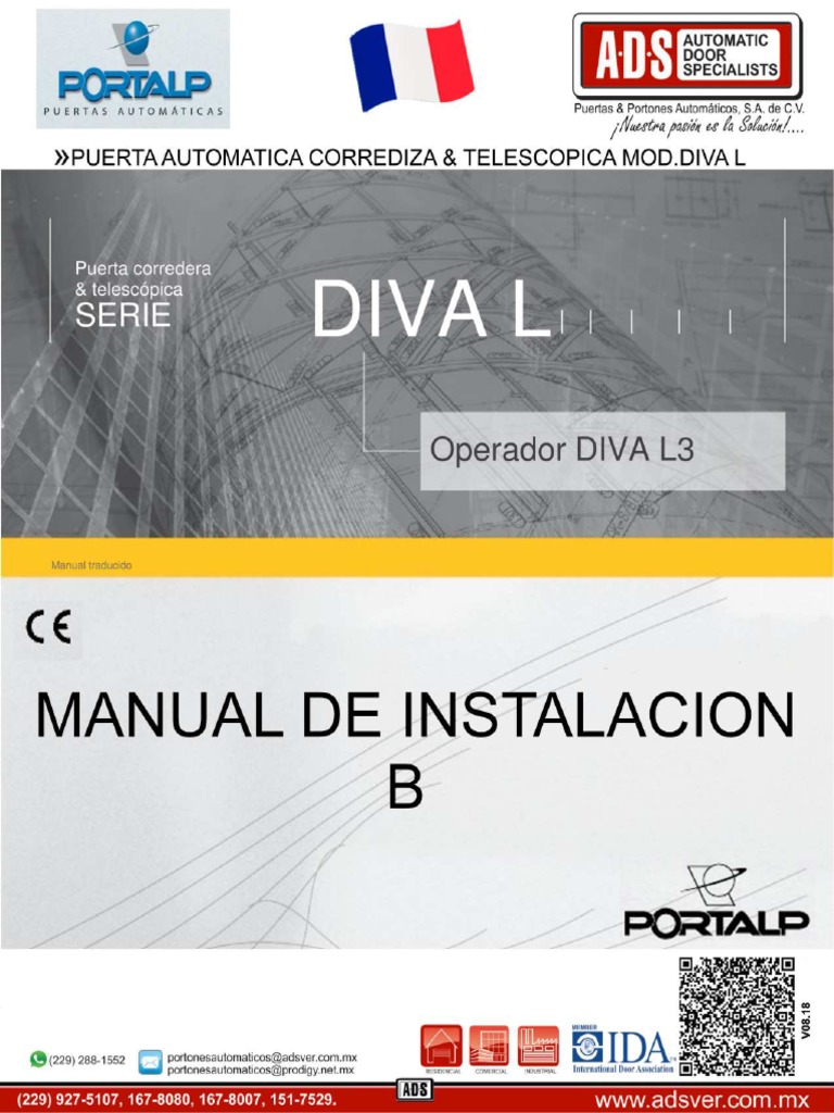 Manual de Instalacion B Puerta Automatica Corrediza & Telescopica Mod - Diva L | PDF